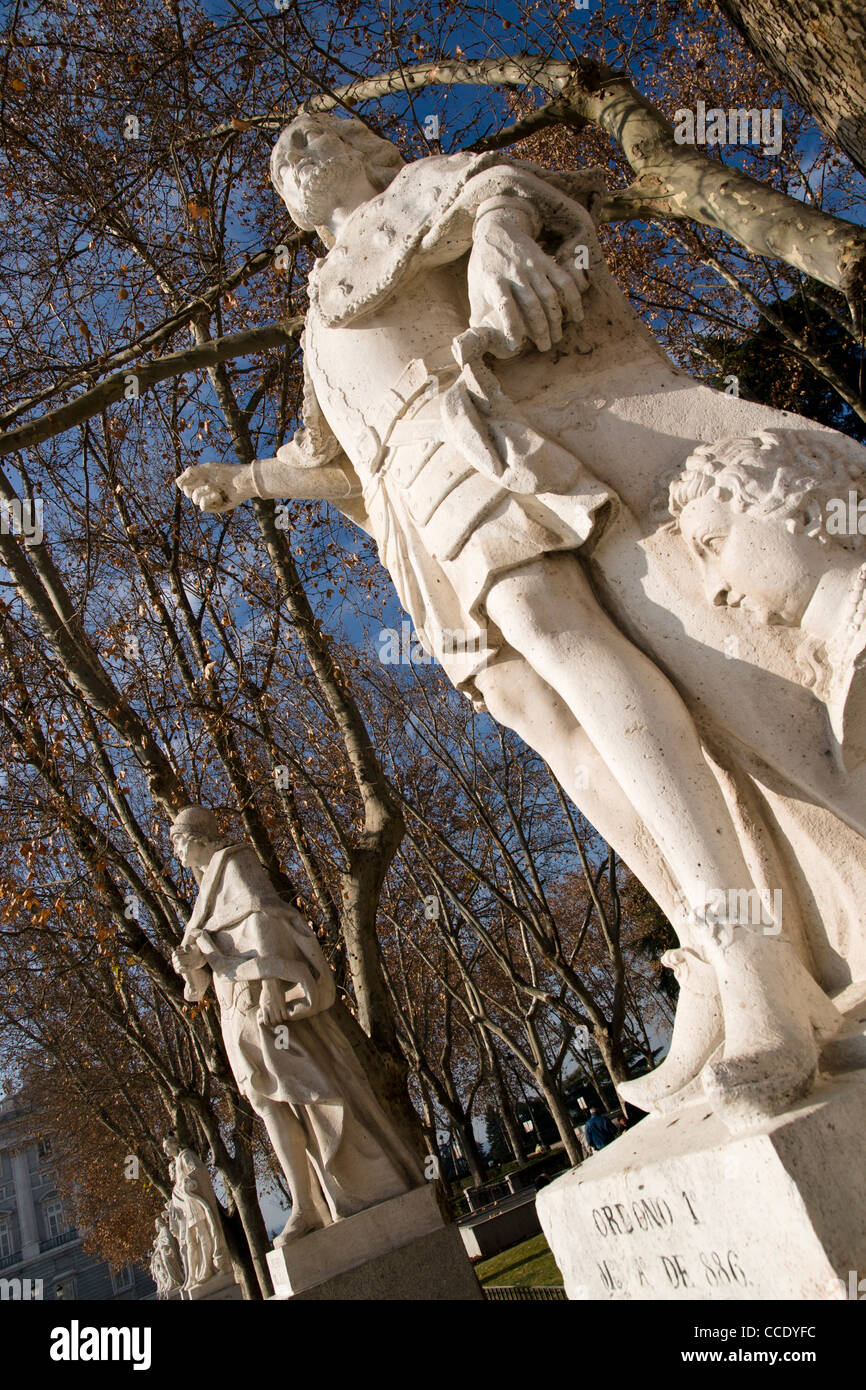 Statues of Spanish kings at Plaza de Oriente, Madrid, Spain Stock Photo ...