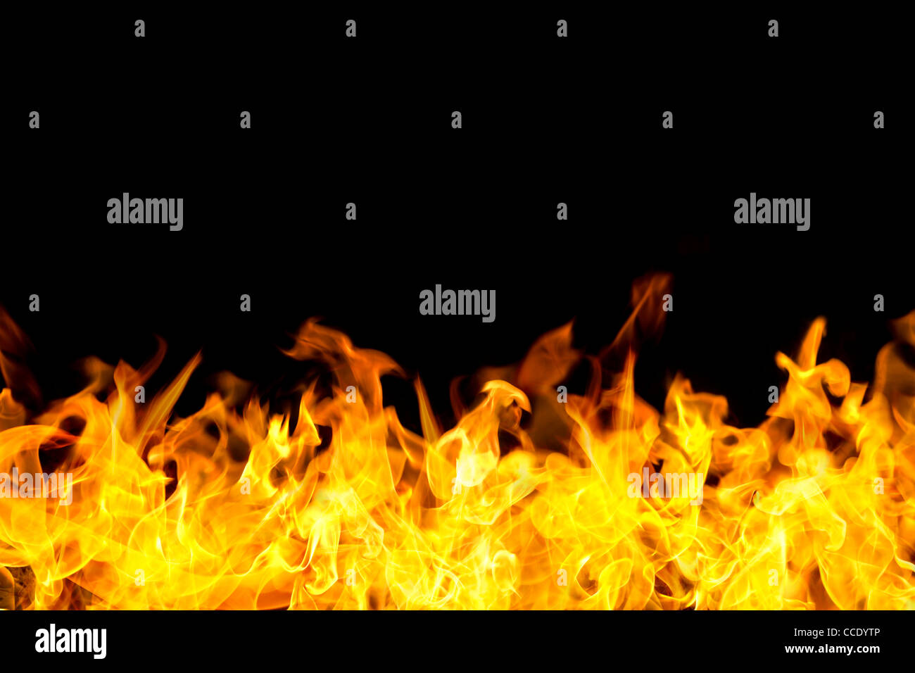 fire flames border, horizontal banner style Stock Photo - Alamy