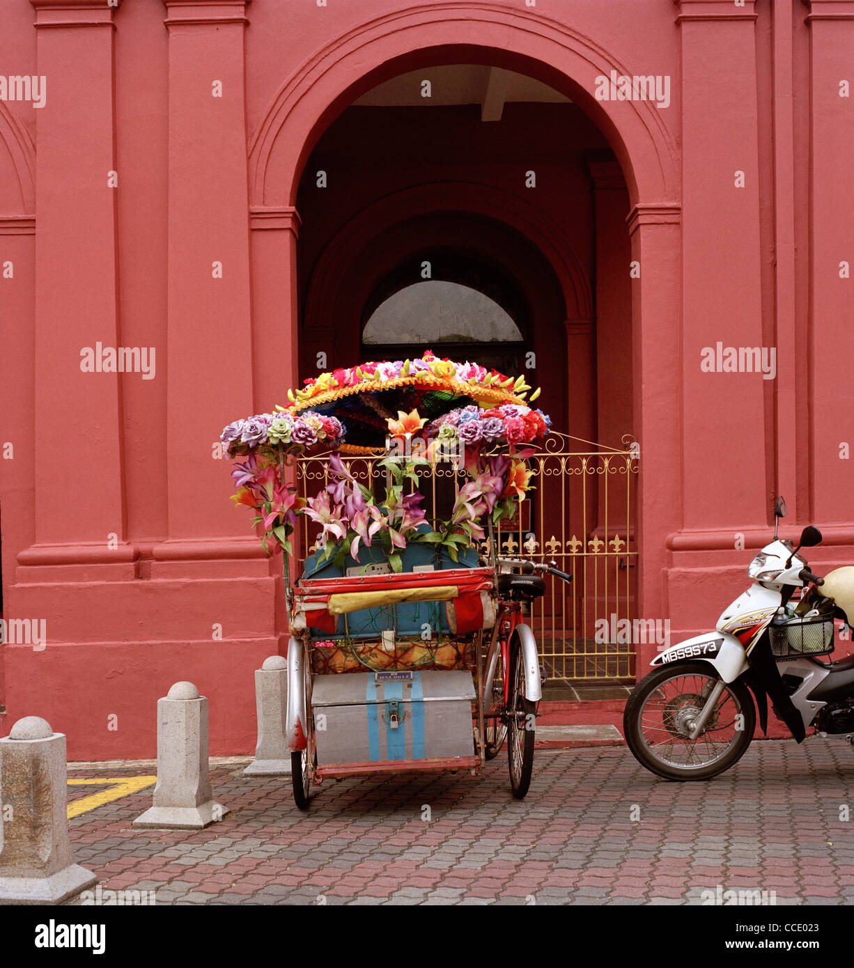 Traditional Bicycle Rickshaw Melaka Malaysia High Resolution Stock ...
