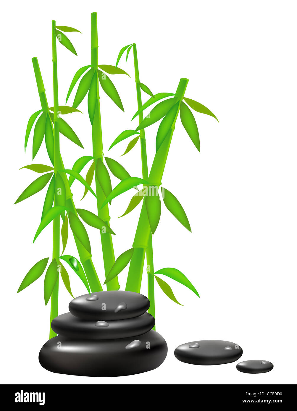 Zen Stones with bamboo Stock Photo - Alamy