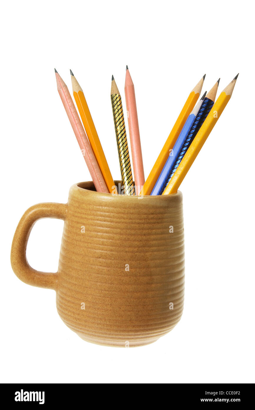 Coffee Mug with Pencils Stock Photo - Alamy