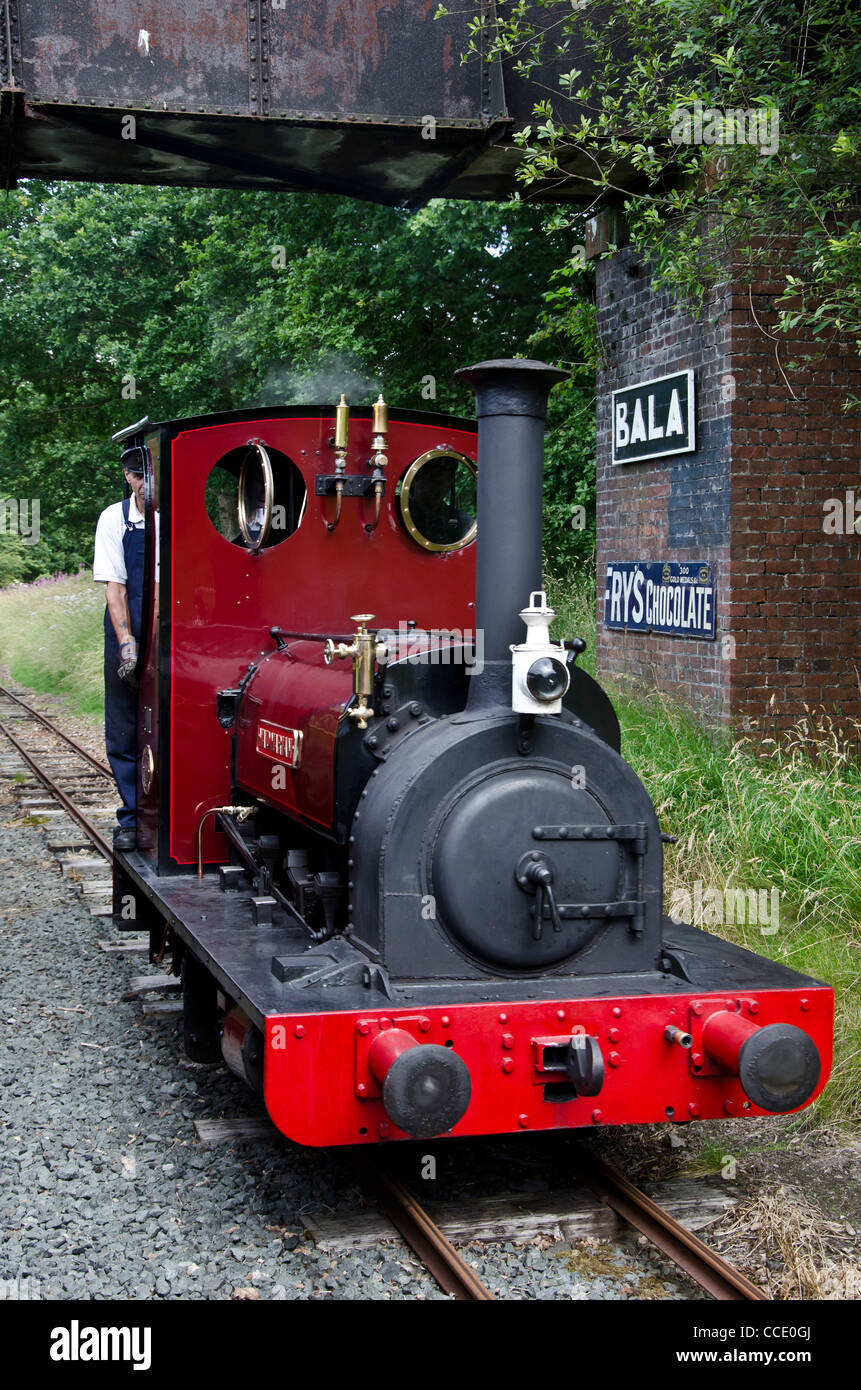 Small steam slate-mining locomotive "Maid Marian" on the Bala Lake ...