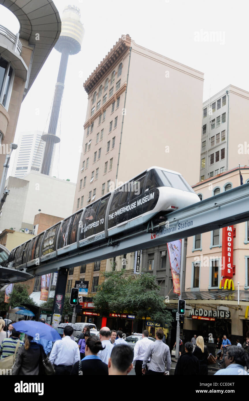 Sydneys monorail system train monorail rail streets sydney hi-res stock ...