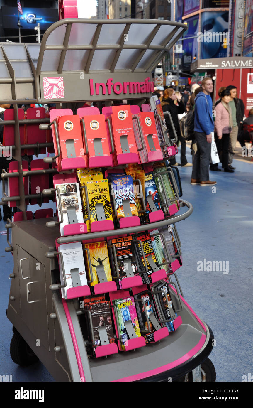 Tourist information stand with booklets, New York, USA Stock Photo - Alamy