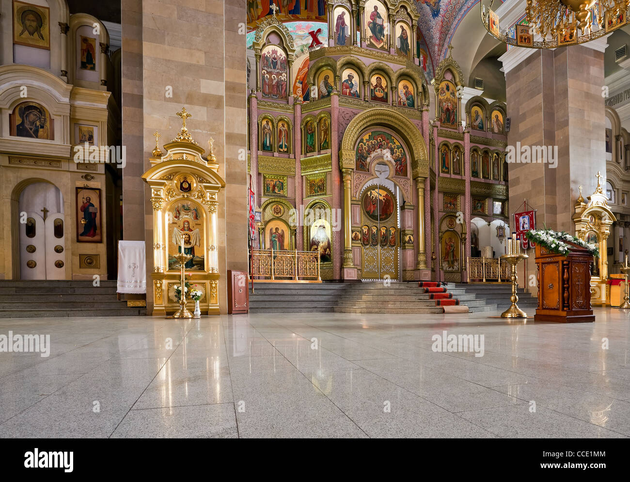 Interior of russian orthodox church Stock Photo - Alamy