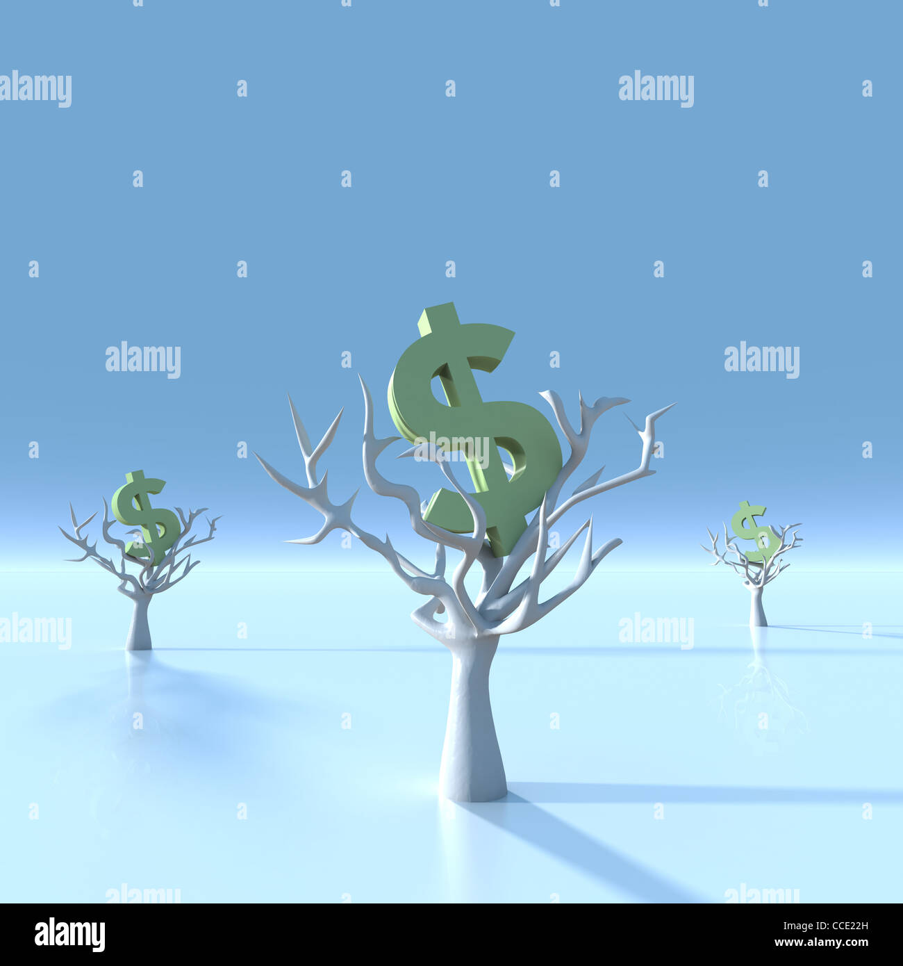 Many trees with dollar signs. (Digitally generated image Stock Photo ...