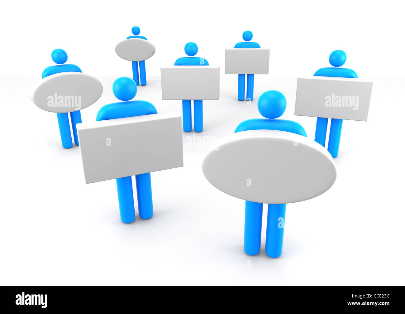 People holding empty blocks. (Digitally generated image Stock Photo - Alamy