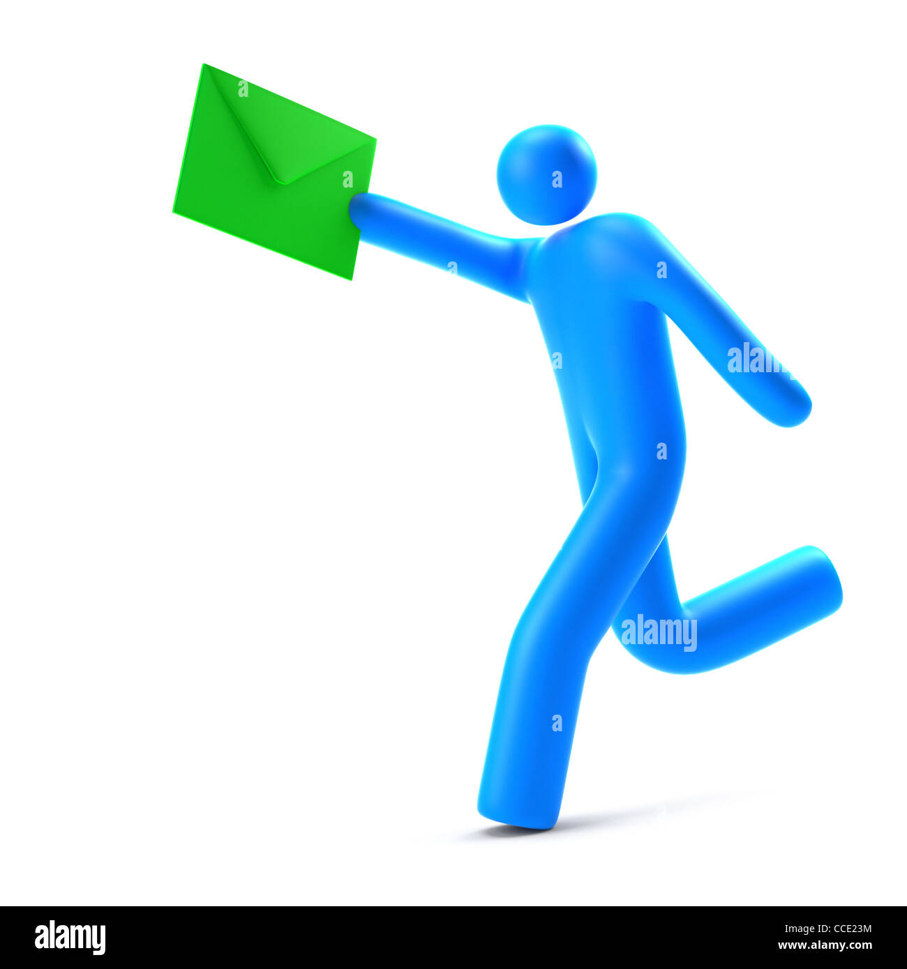 Postman running with envelope. (Digitally generated image Stock Photo ...