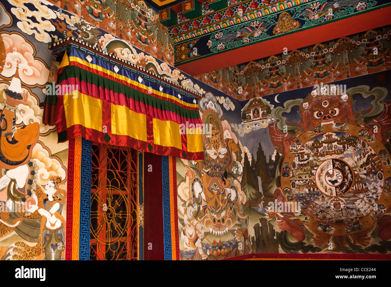 India, Arunachal Pradesh, Tawang, hilltop Buddhist Gompa, traditionally ...