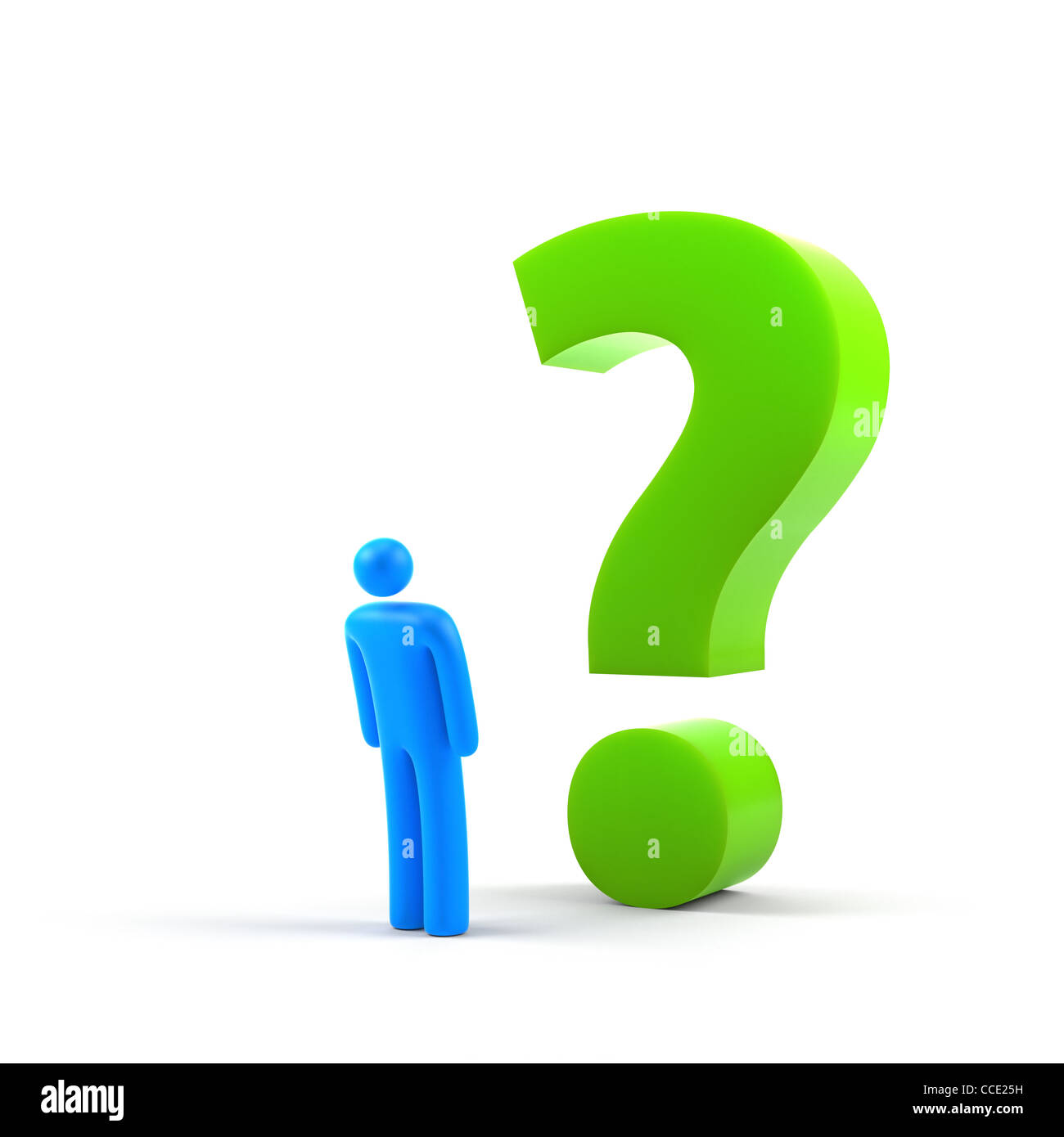 Man with question mark. (Digitally generated image Stock Photo - Alamy