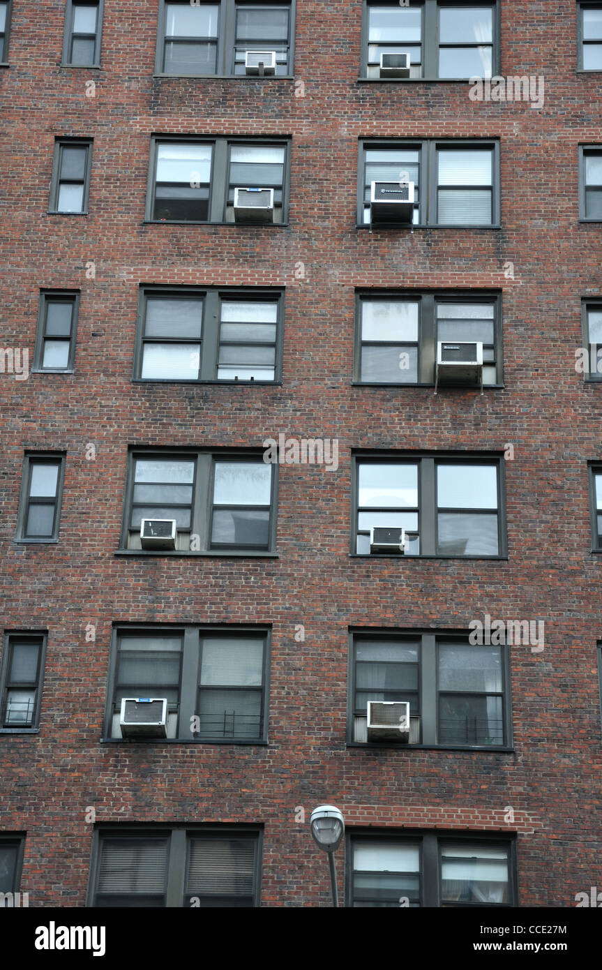 Apartment building air conditioners, New York City, USA Stock Photo - Alamy