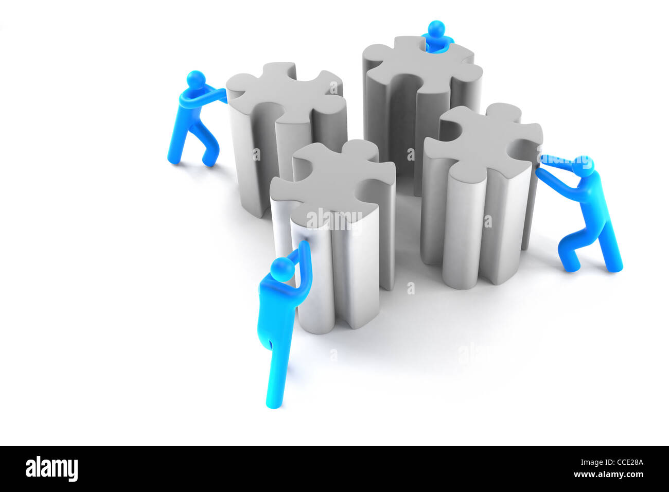 People making puzzle. (Digitally generated image Stock Photo - Alamy