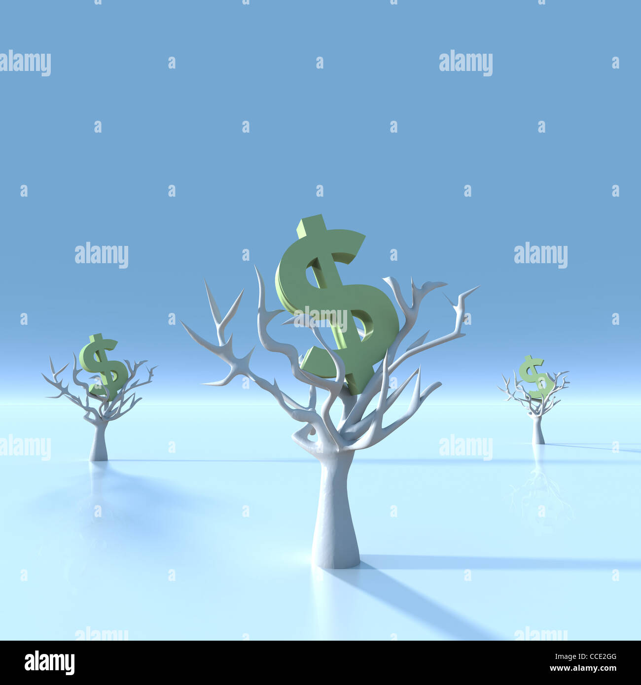Many trees with dollar signs. (Digitally generated image Stock Photo ...