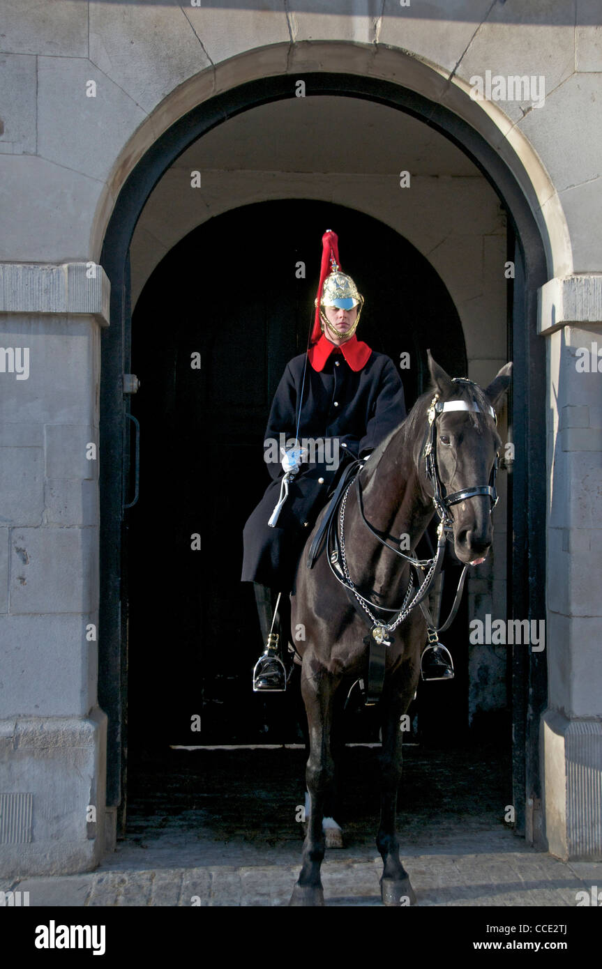 Guard on horse Whitehall London England Stock Photo - Alamy