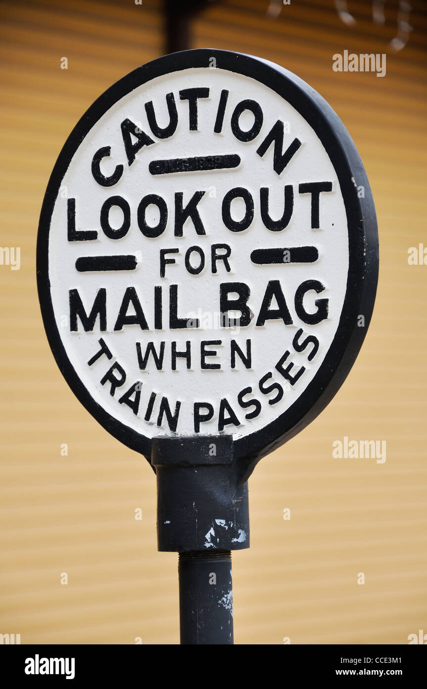 Mail sign at train station, Texas, USA Stock Photo - Alamy