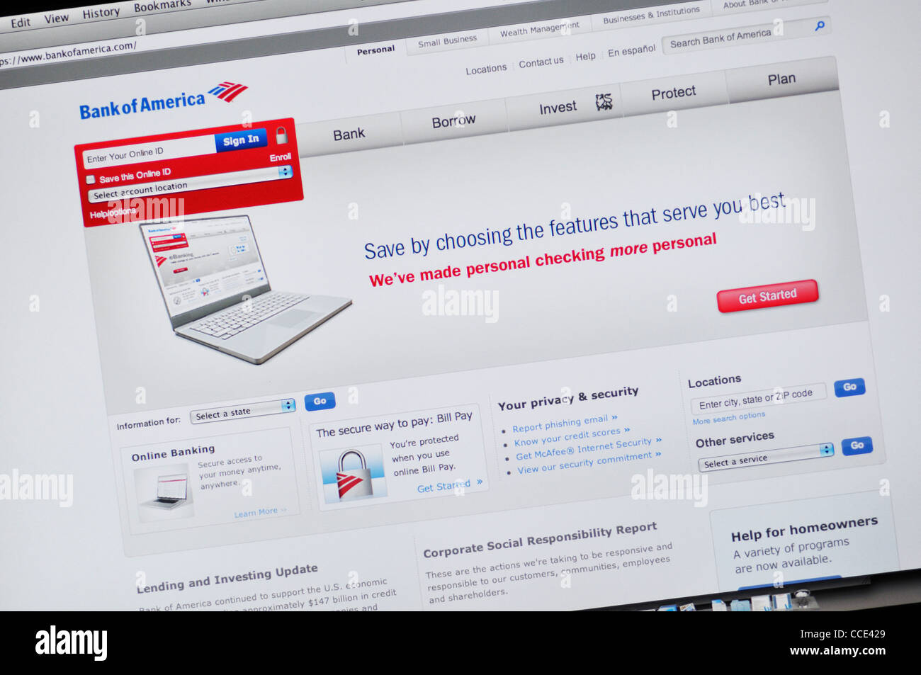 Bank america website online banking hi-res stock photography and images ...