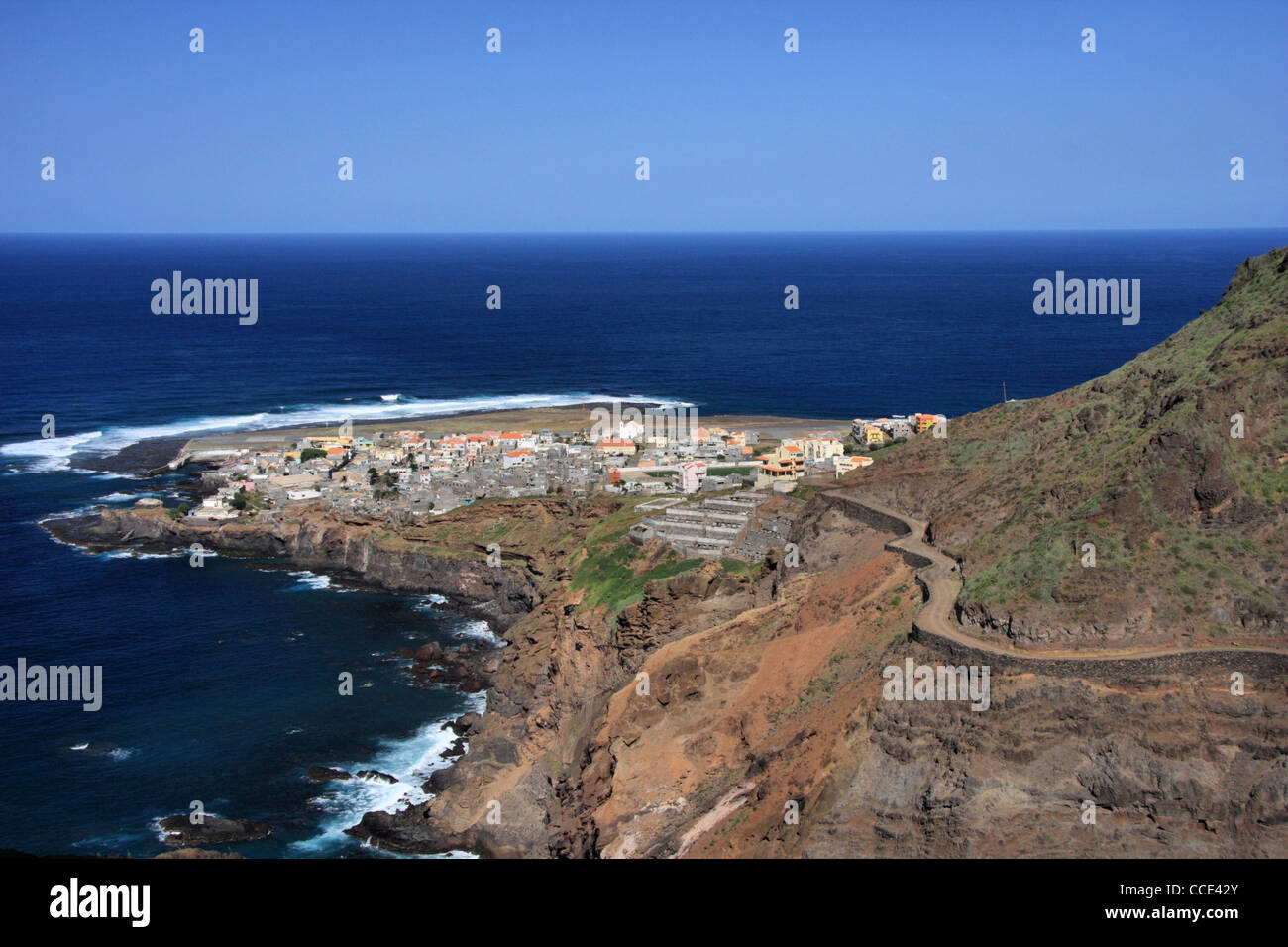 Looking down on Ponta do Sol, Santo Antao Island, Cape Verde, Africa ...