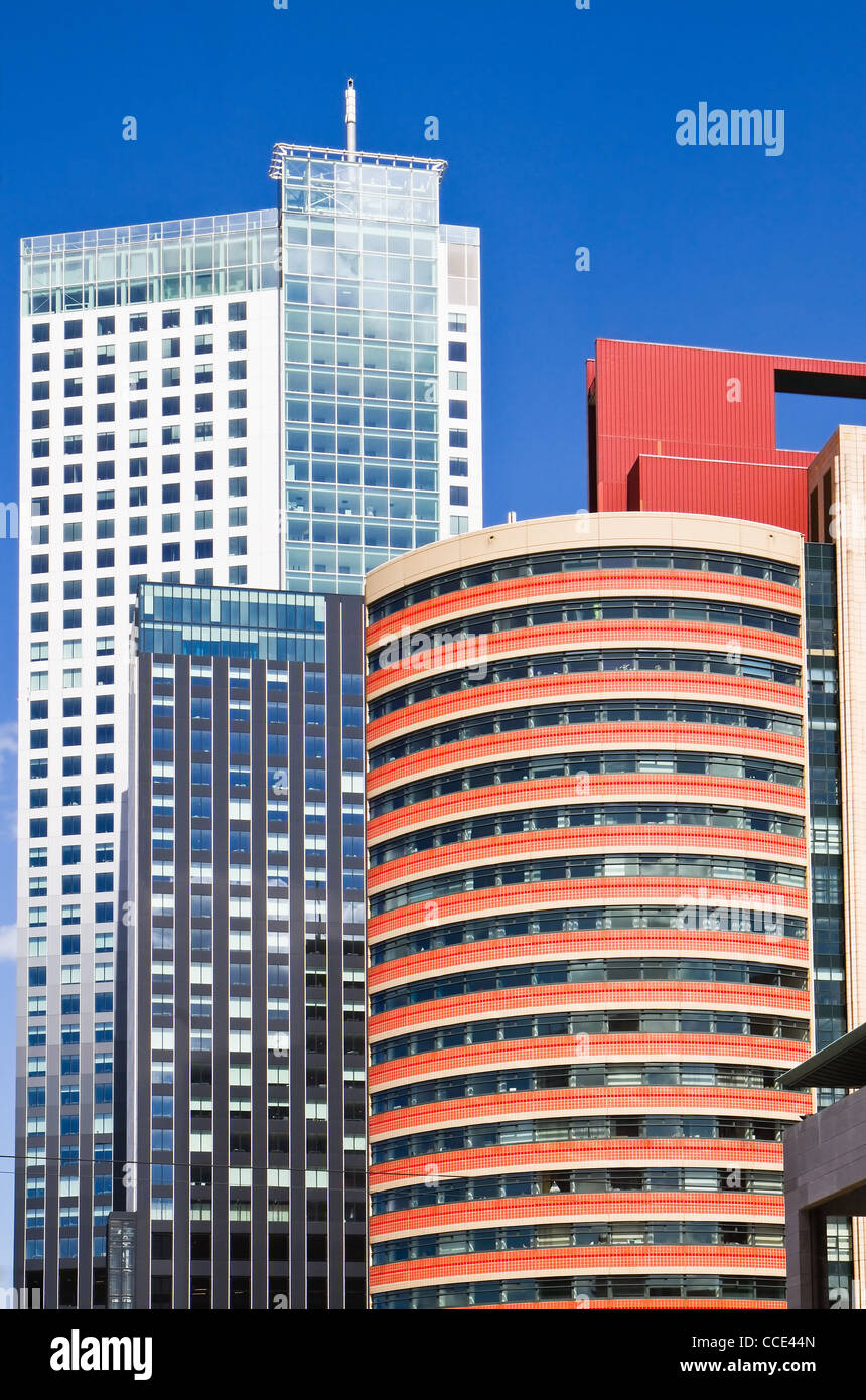 High office buildings with blue sky background Stock Photo - Alamy