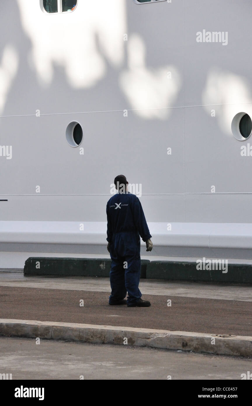 Cruise ship worker Stock Photo - Alamy