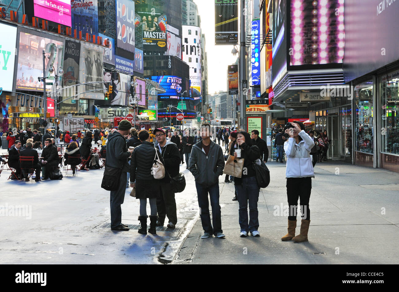 Times Square and Asian tourists, New York City, USA Stock Photo - Alamy