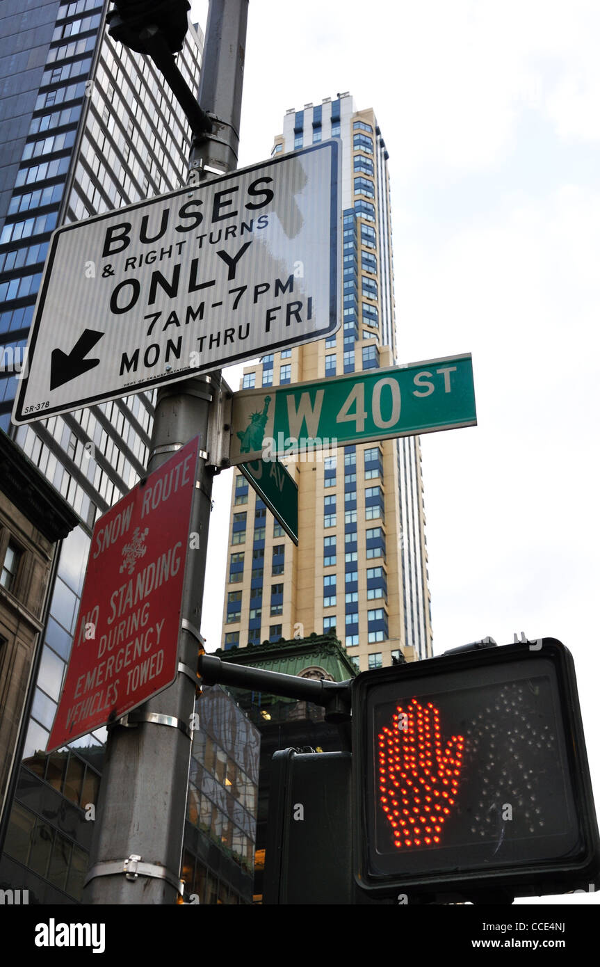 Street signs, New York, USA Stock Photo - Alamy