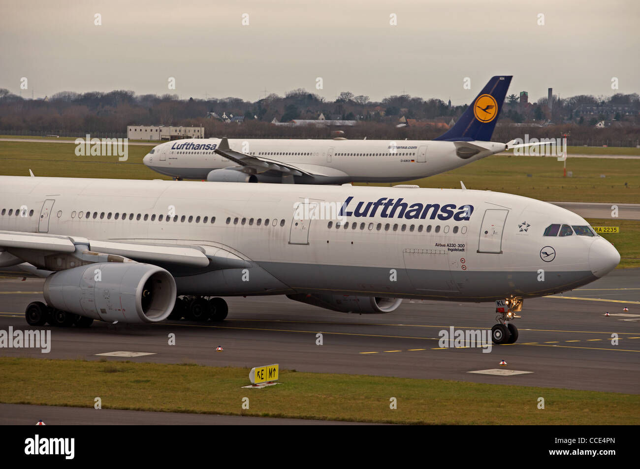 Lufthansa airliners, Dusseldorf International airport Germany Stock ...