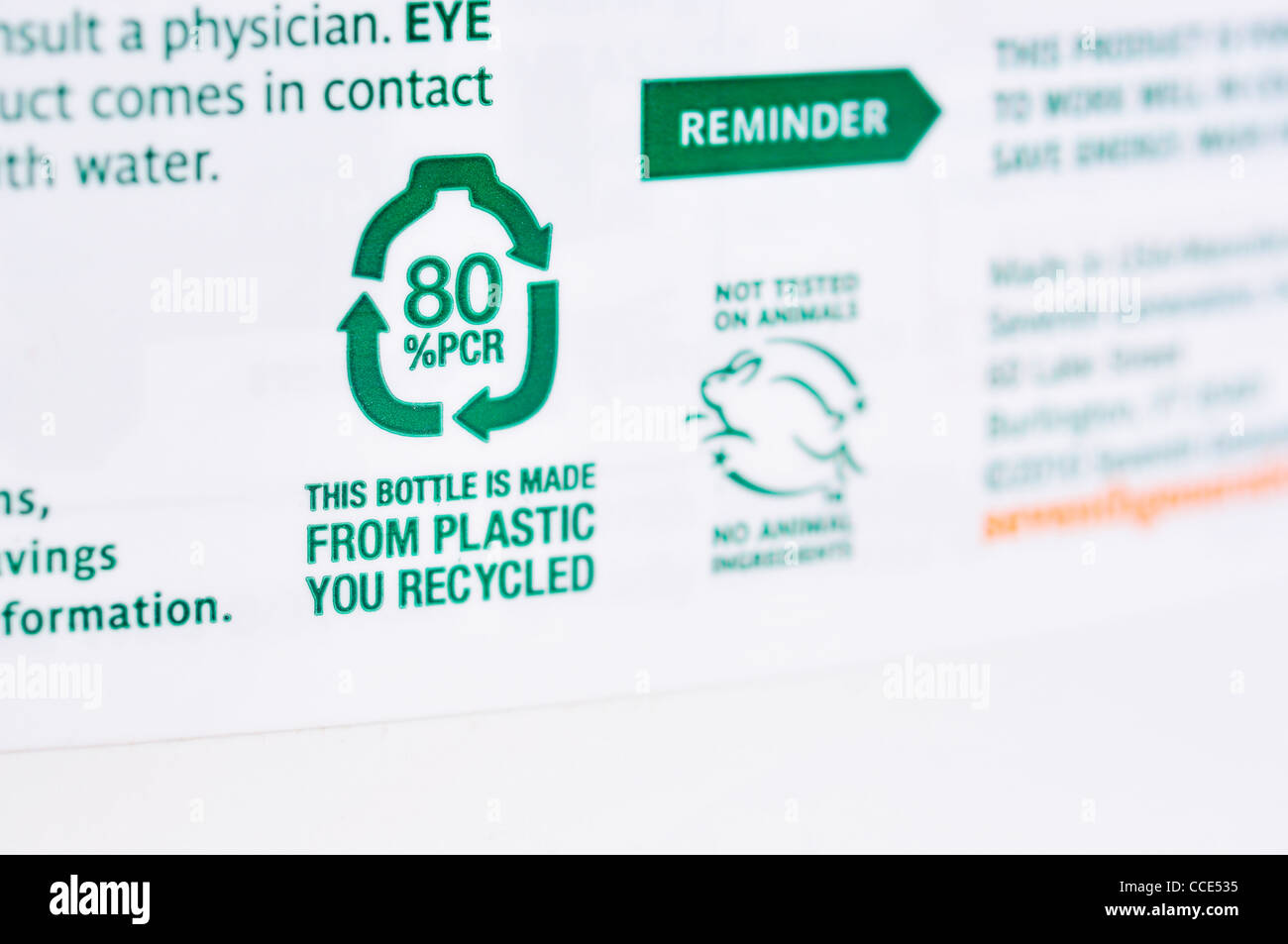 Recycled plastic label hi-res stock photography and images - Alamy