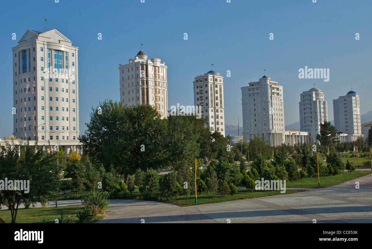 Turkmenistan ashgabat white marble buildings hi-res stock photography ...