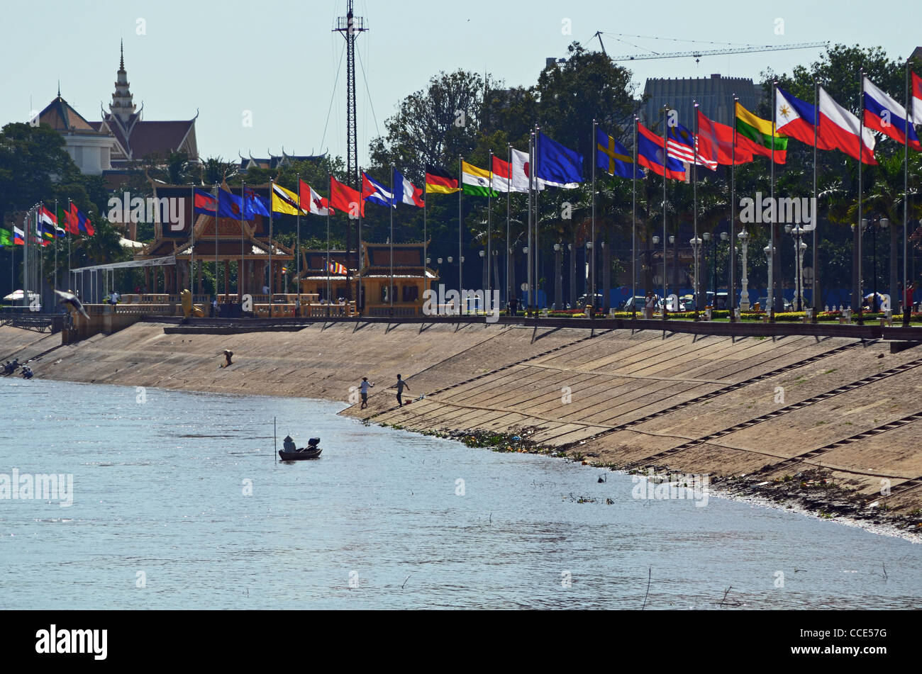 Mekong riverside in Phnom Penh, Cambodia Stock Photo - Alamy