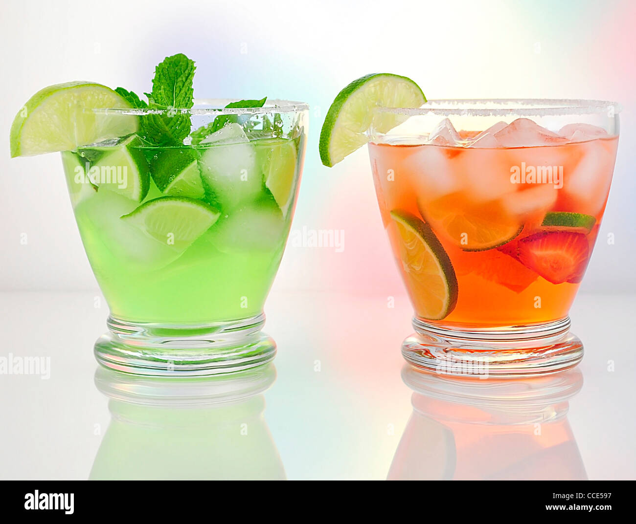 cold fruit drinks with lemon Stock Photo - Alamy