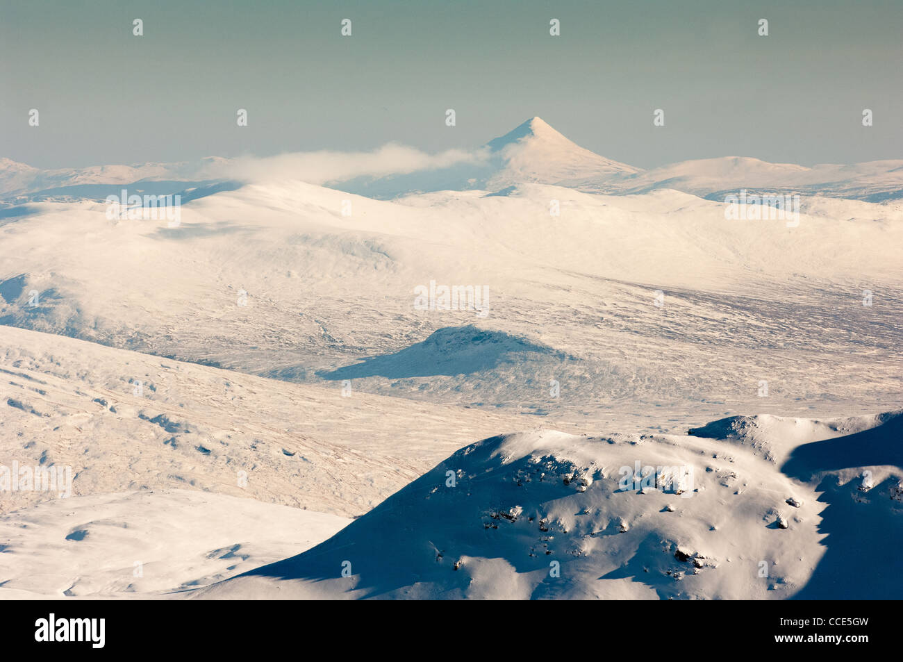 Schiehallion Scottish mountain stands proud in the vast wilderness of ...