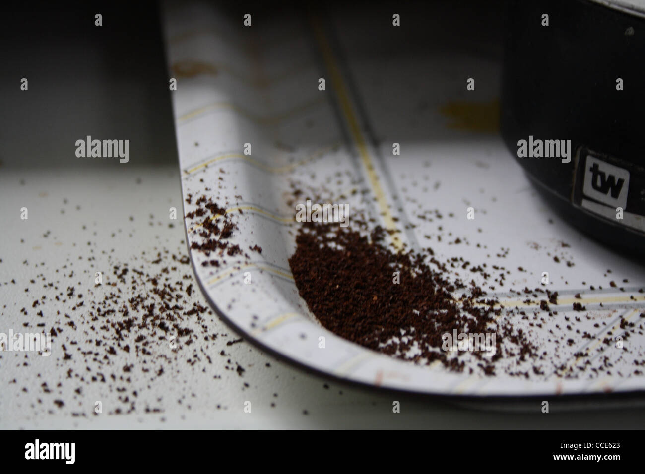 Close up of spilled coffee Stock Photo - Alamy