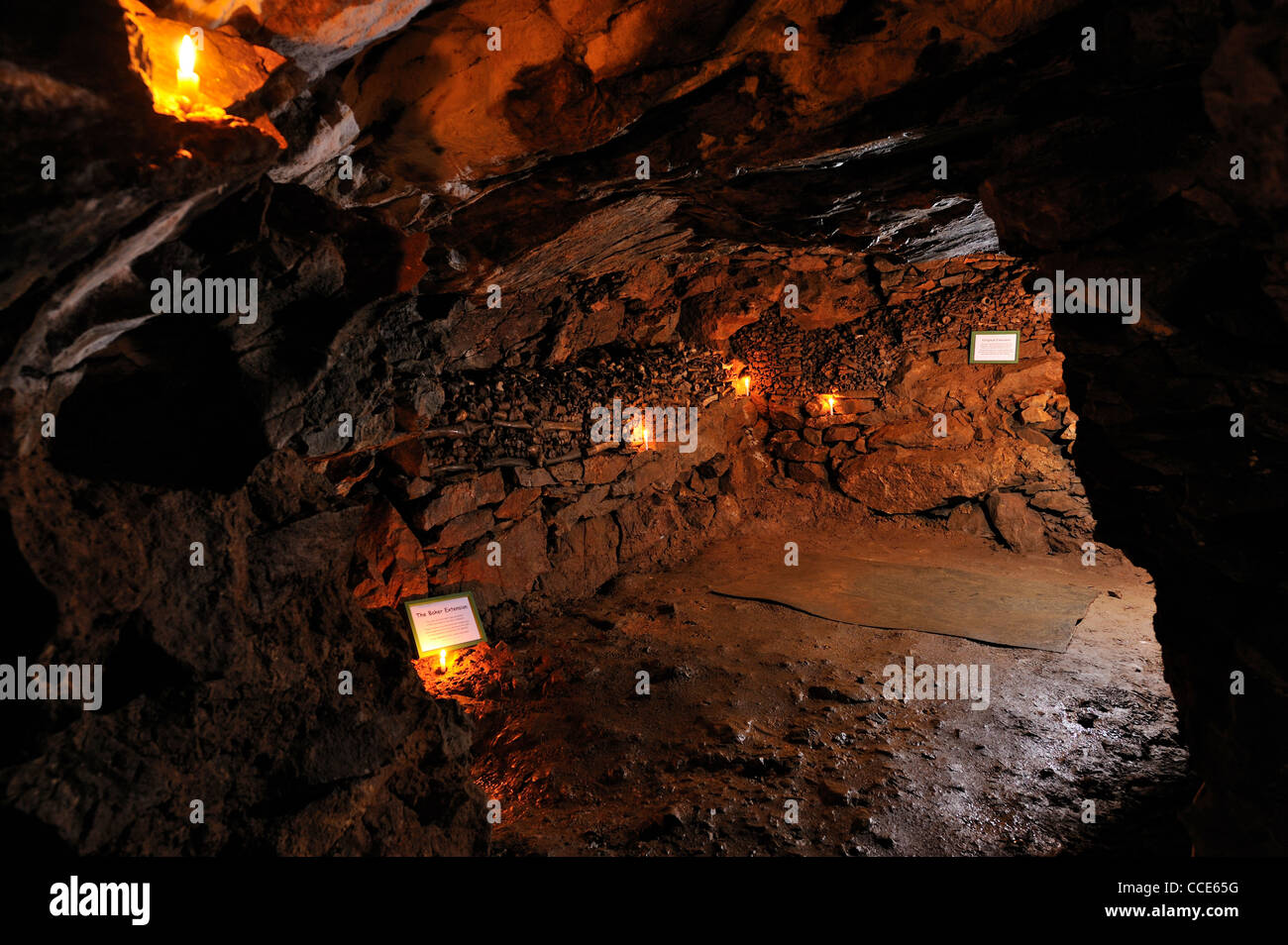 Banwell Bone Cave, scientific site near the village of Banwell, North ...