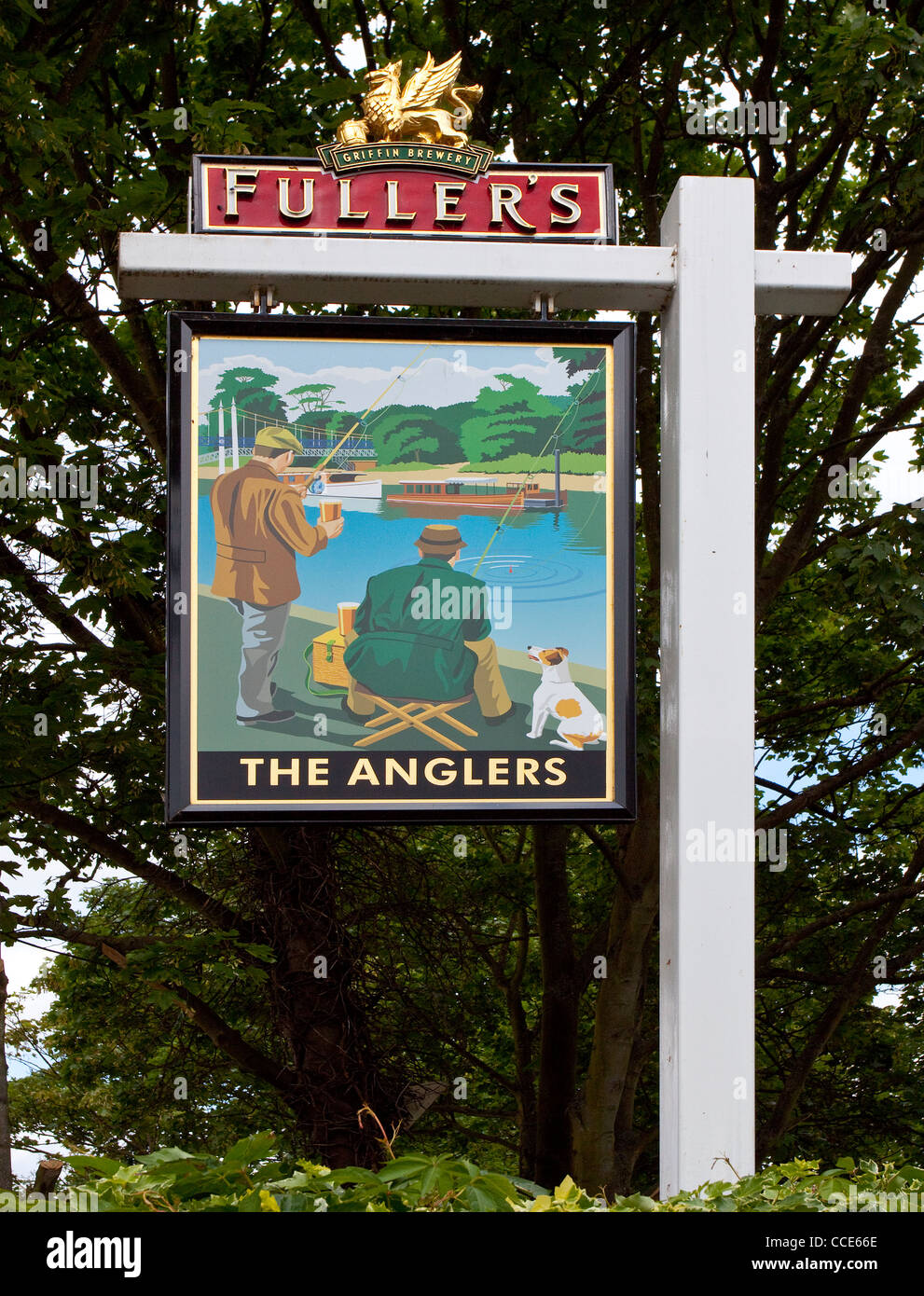 The Anglers Public House Sign Teddington Lock Next to Teddington Studio ...