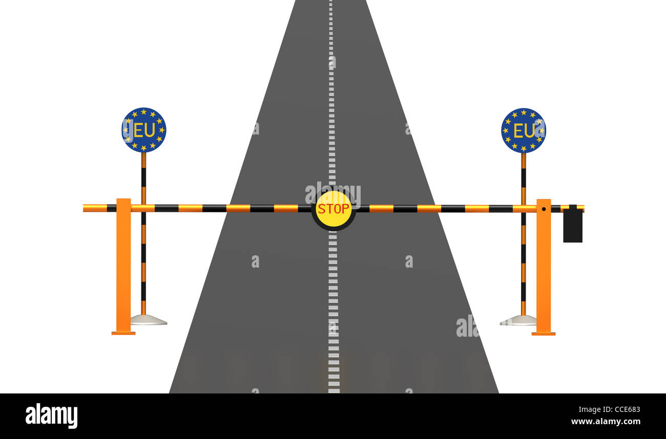 The ramp on the way to the EU, 3d render, isolated Stock Photo - Alamy