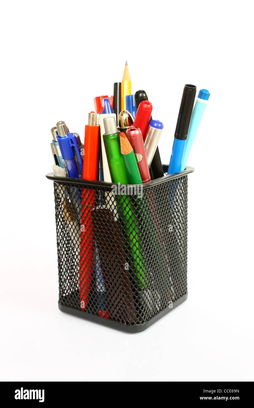 Pencils And Pens In A Cup