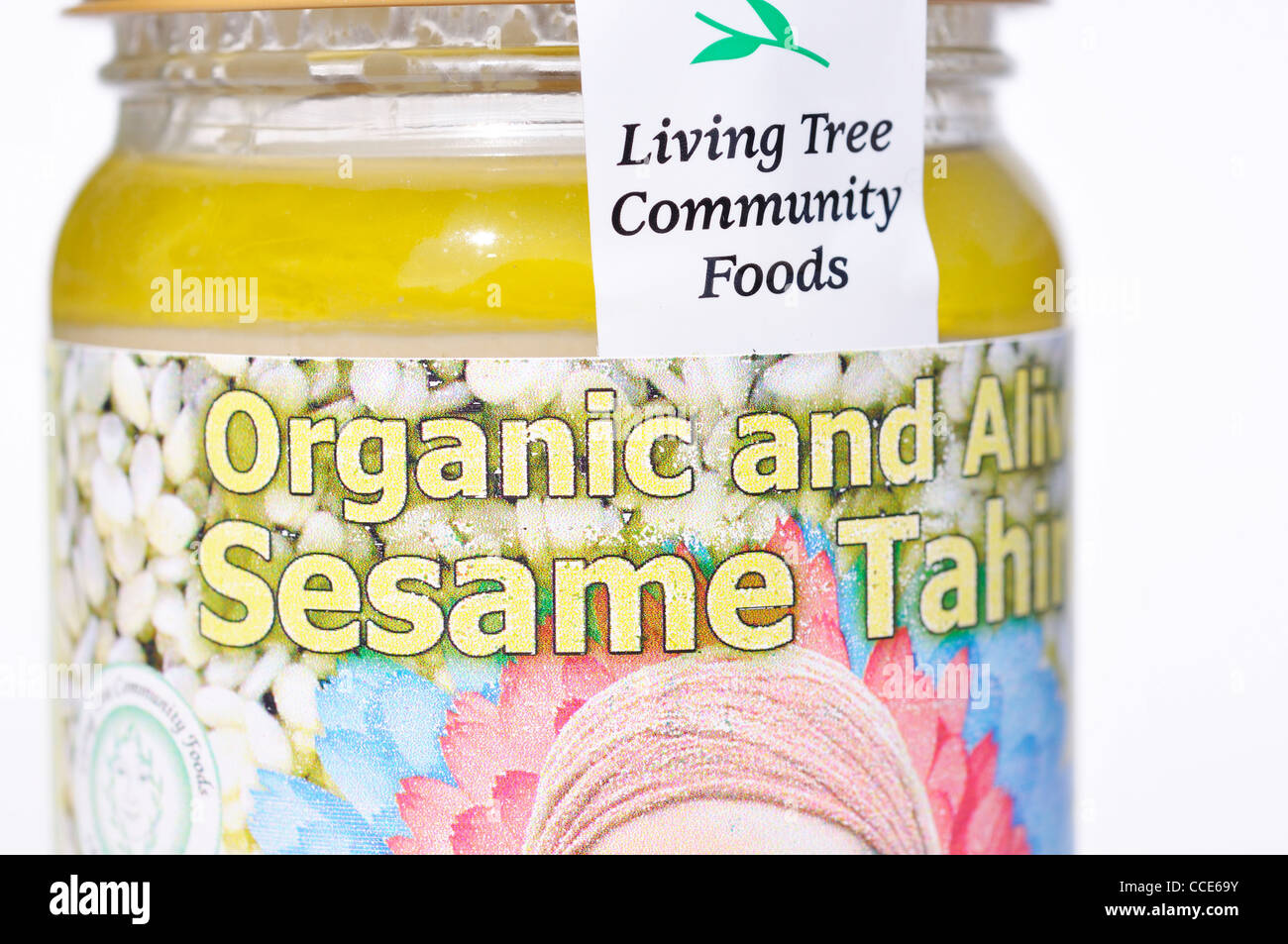 Organic sesame tahini in jar Stock Photo - Alamy