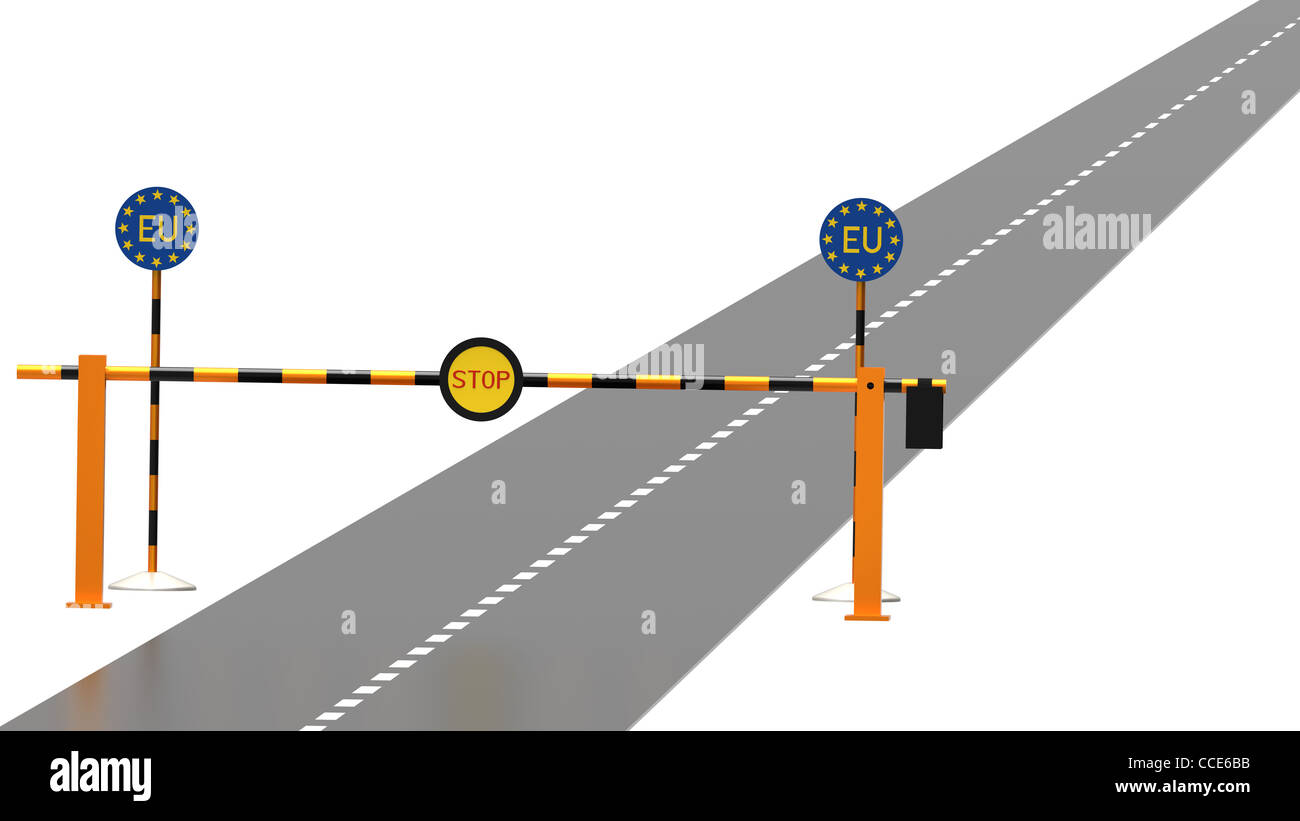 The ramp on the way to the EU, 3d render, isolated Stock Photo - Alamy