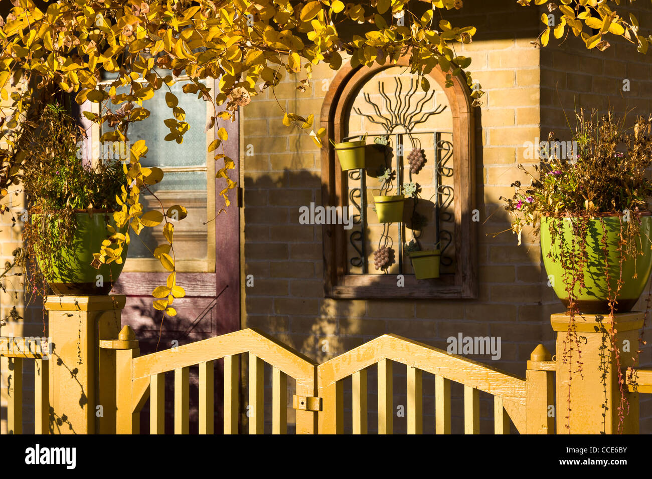 Entrance with gate fall Stock Photo - Alamy