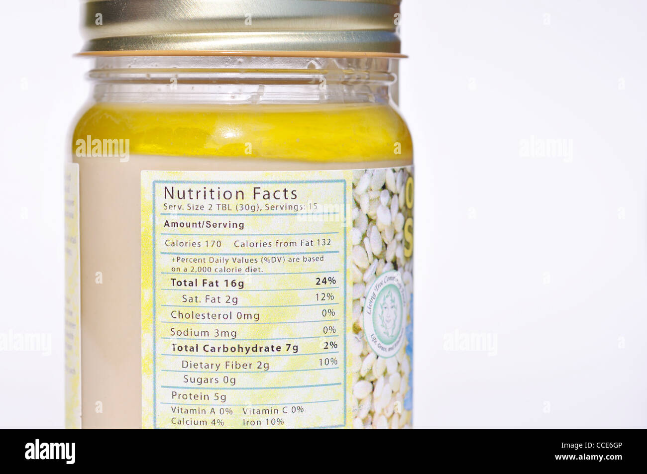 Nutrition information on food package Stock Photo - Alamy