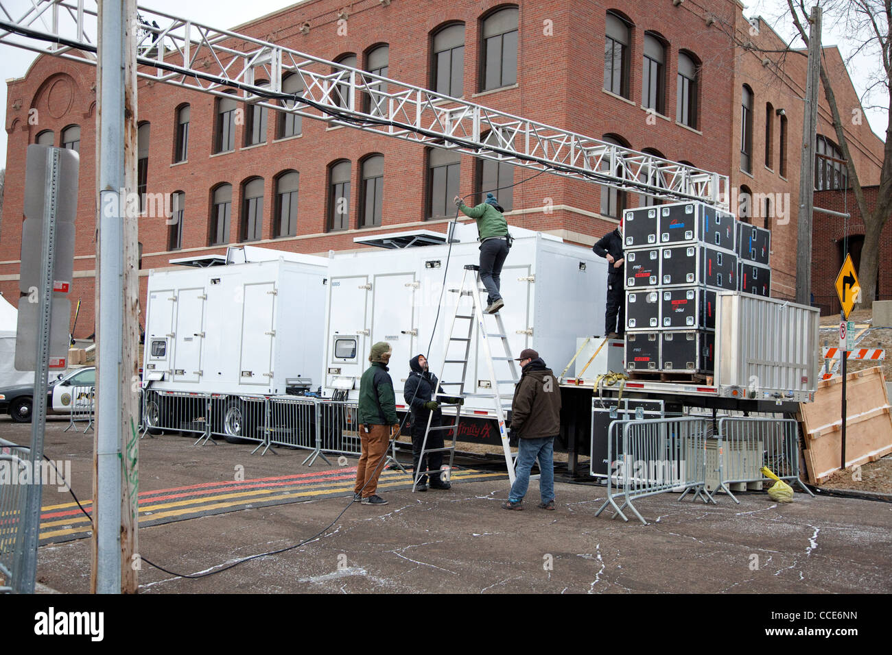 Power supply and scaffolding for the Red Bull Crashed Ice 2012 world ...