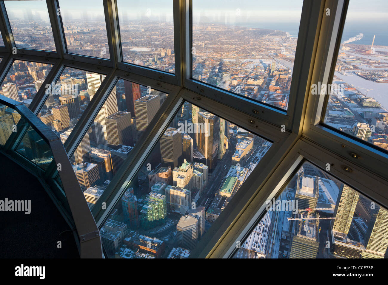 Downtown Toronto view from observation tower Stock Photo - Alamy