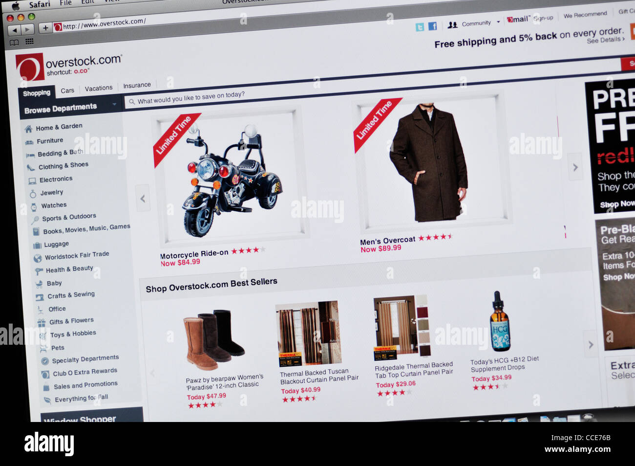Overstock.com - shopping website Stock Photo - Alamy