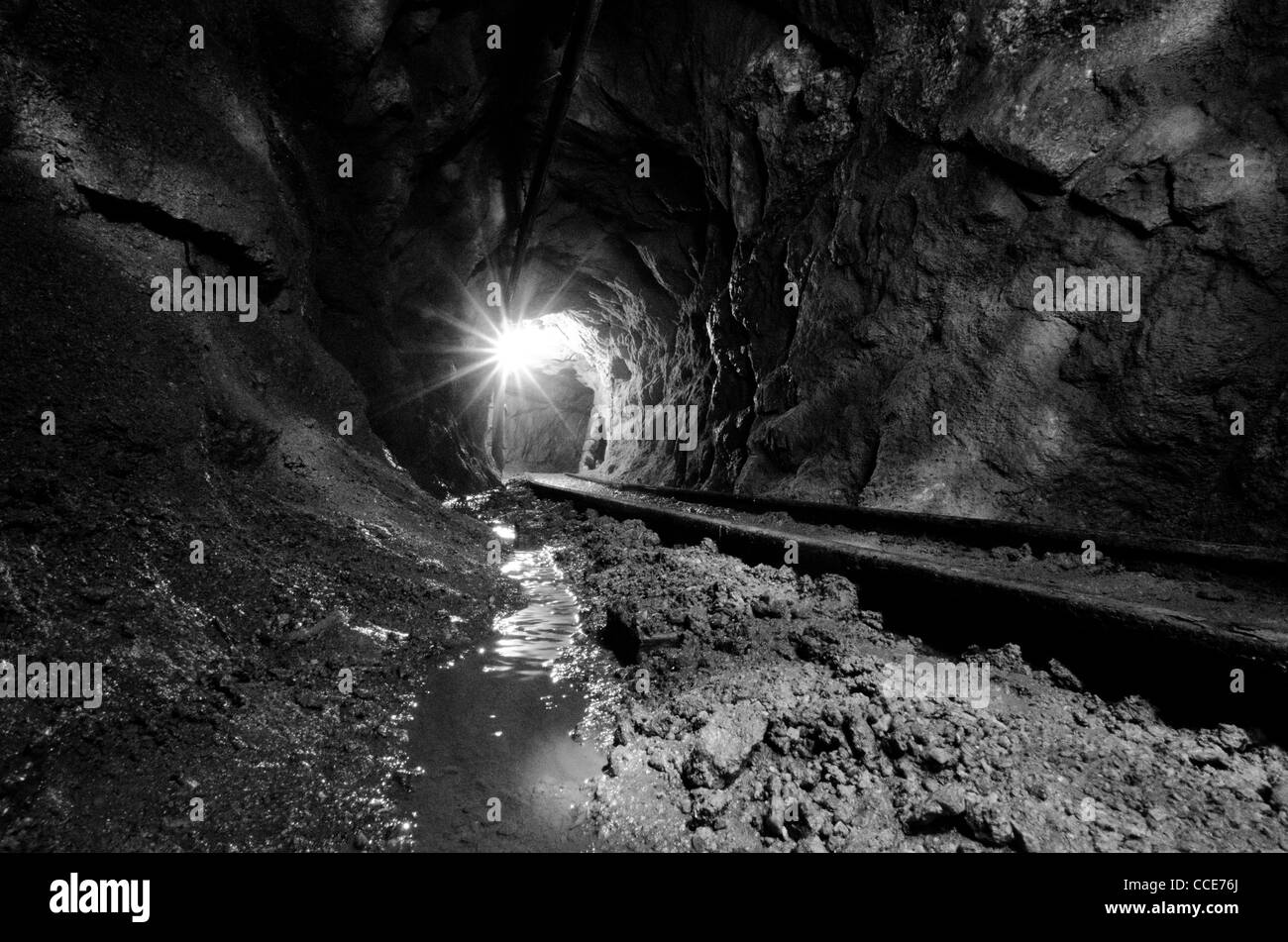 Underground in a mine in Cornwall Stock Photo - Alamy