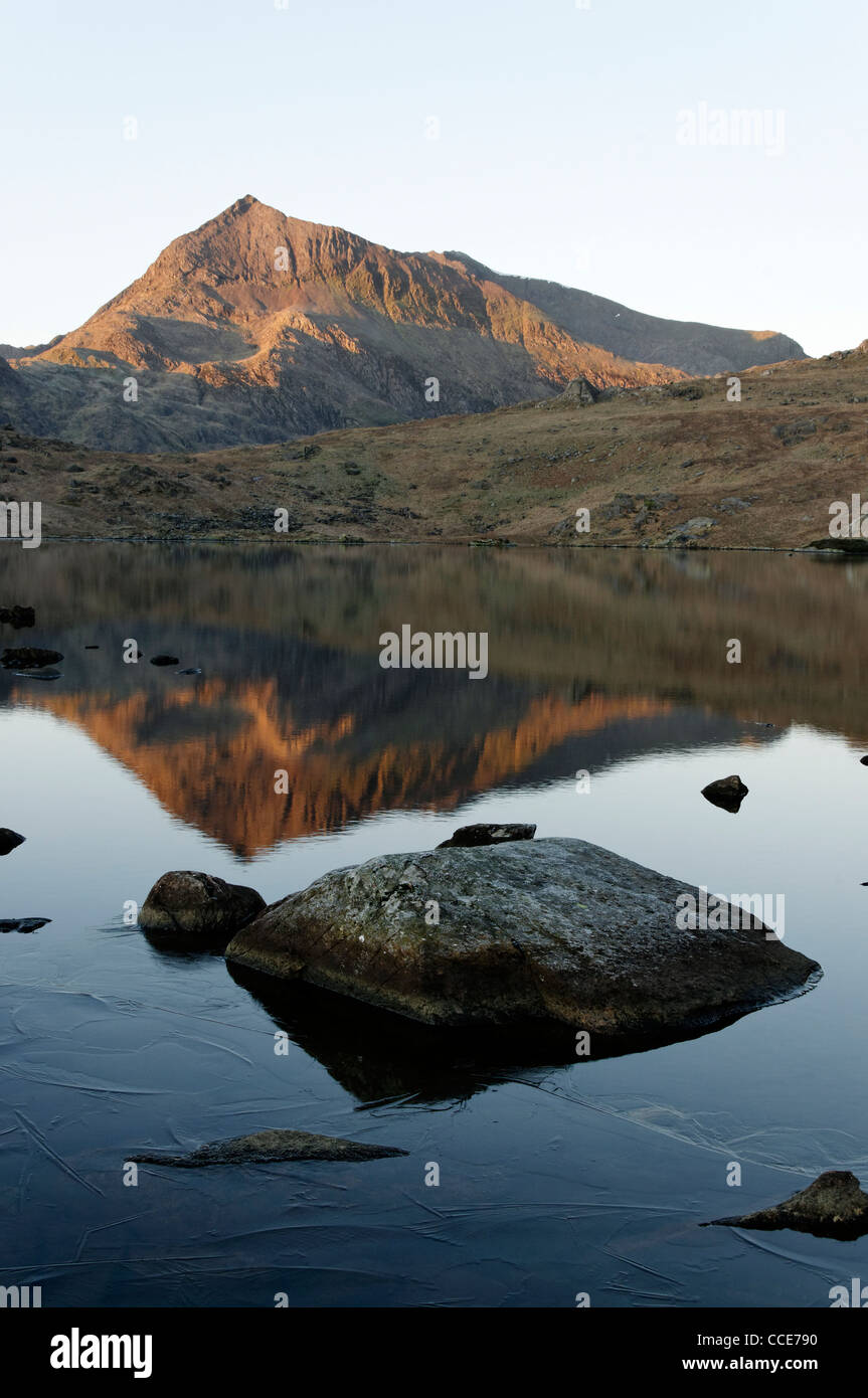 Sunrise over Crib Goch Snowdonia Stock Photo - Alamy