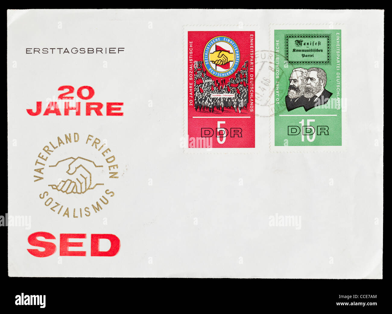 First Day Cover "20th anniversary of the SED", 1966 Stock Photo - Alamy