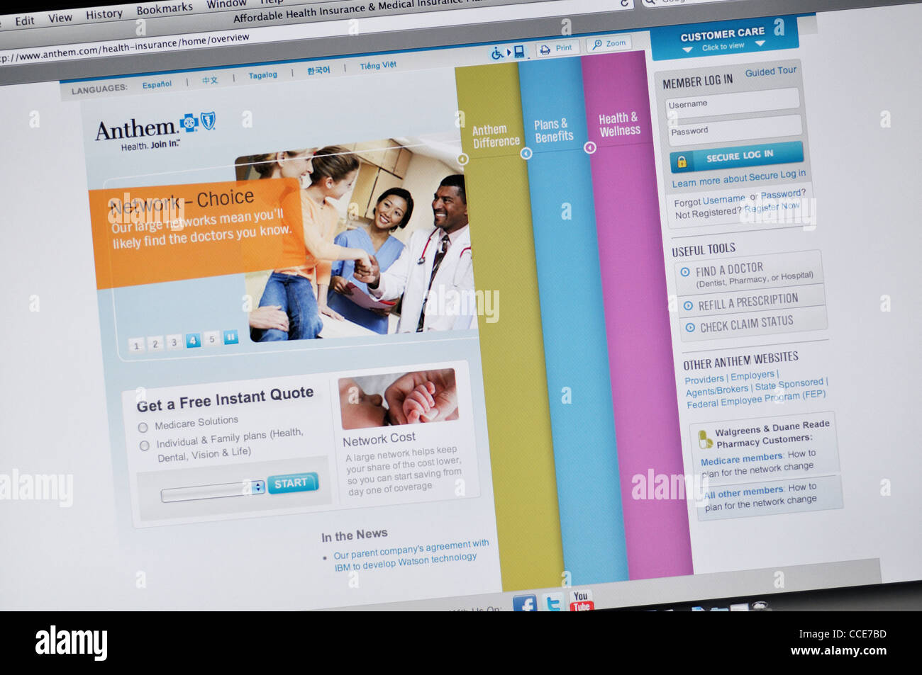 Anthem.com - health insurance company website Stock Photo - Alamy