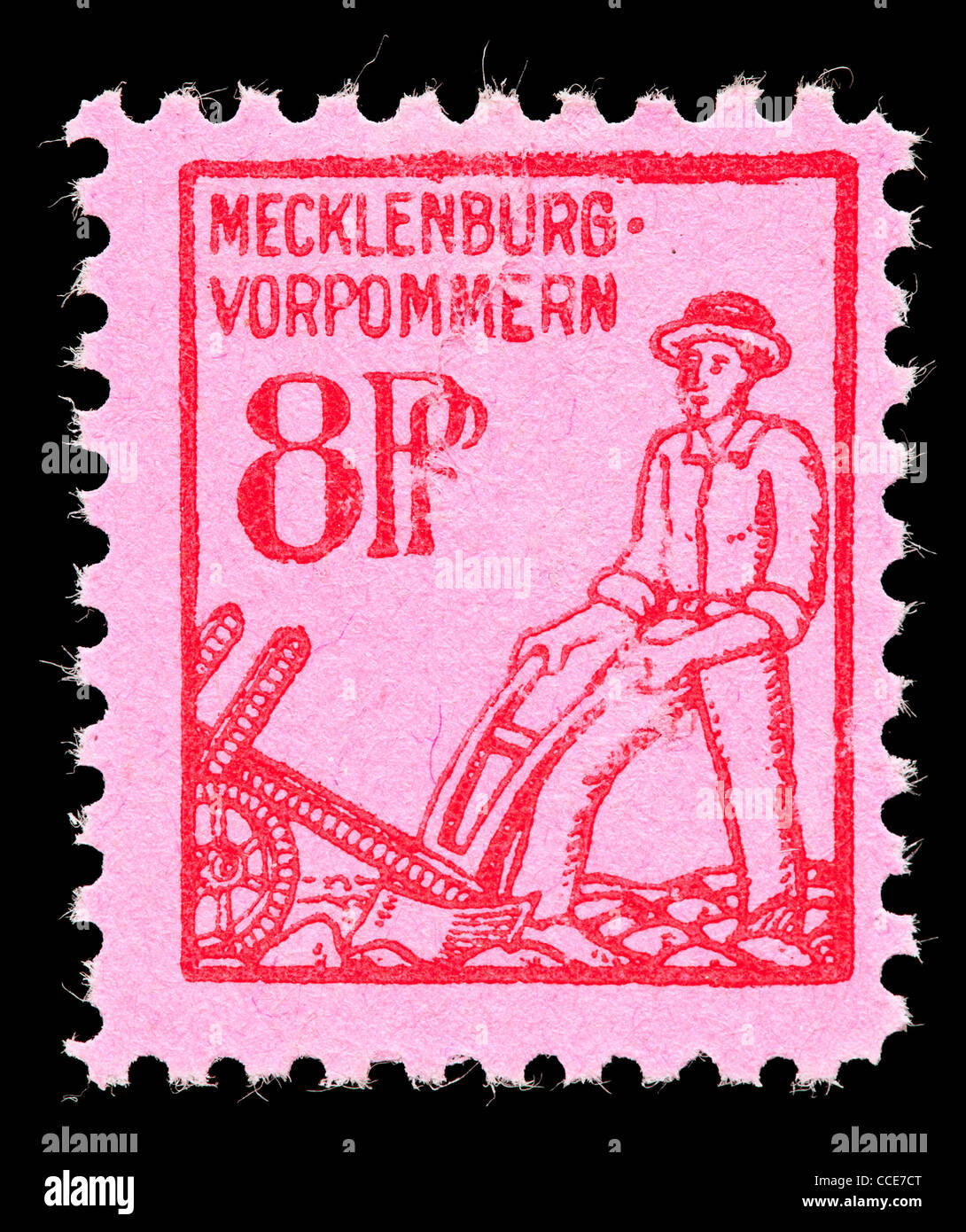 Postage stamp: Germany, Mecklenburg-Vorpommern, 1945, 8 Pfennig, mint ...