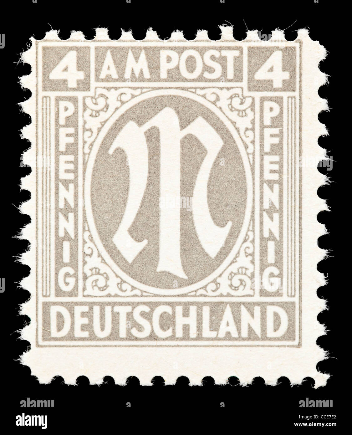 Postage stamp: Germany, AM Post, 1945, 4 Pfennig, mint condition Stock ...