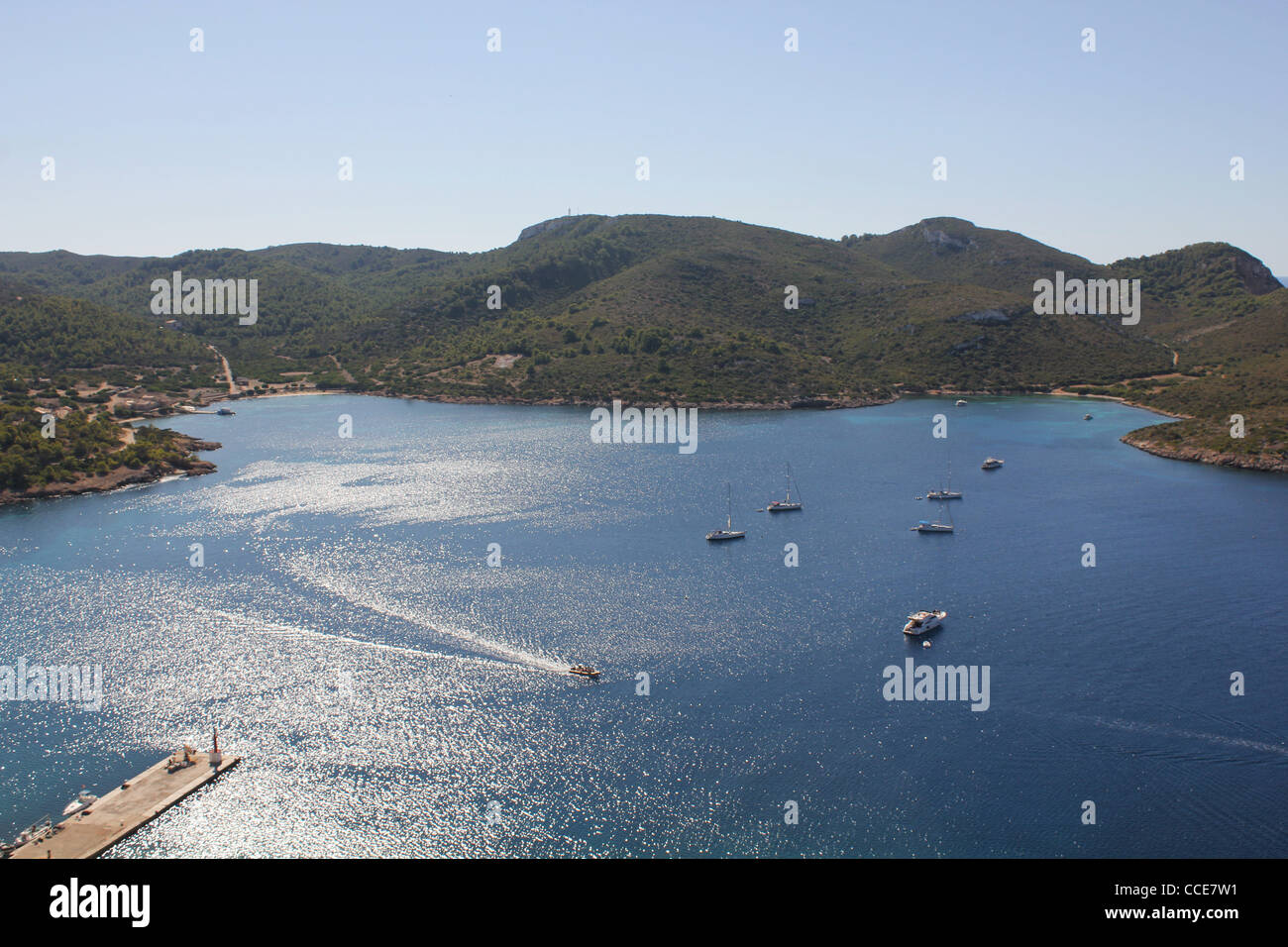 Scene on Cabrera Island, Cabrera Archipelago of islands, a Spanish ...